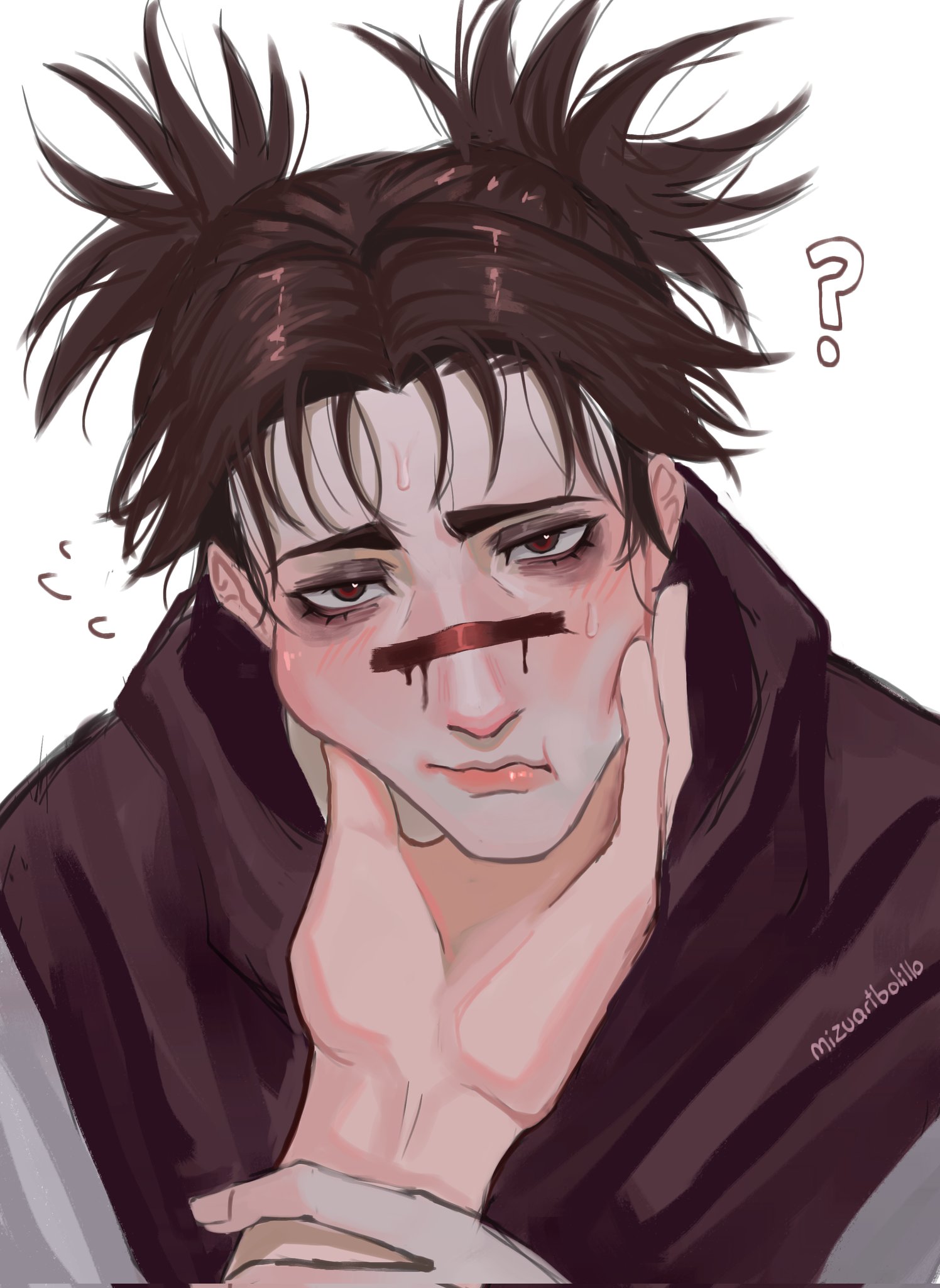 Safebooru - 1boy 1other ? artist name black hair blush choso (jujutsu ...