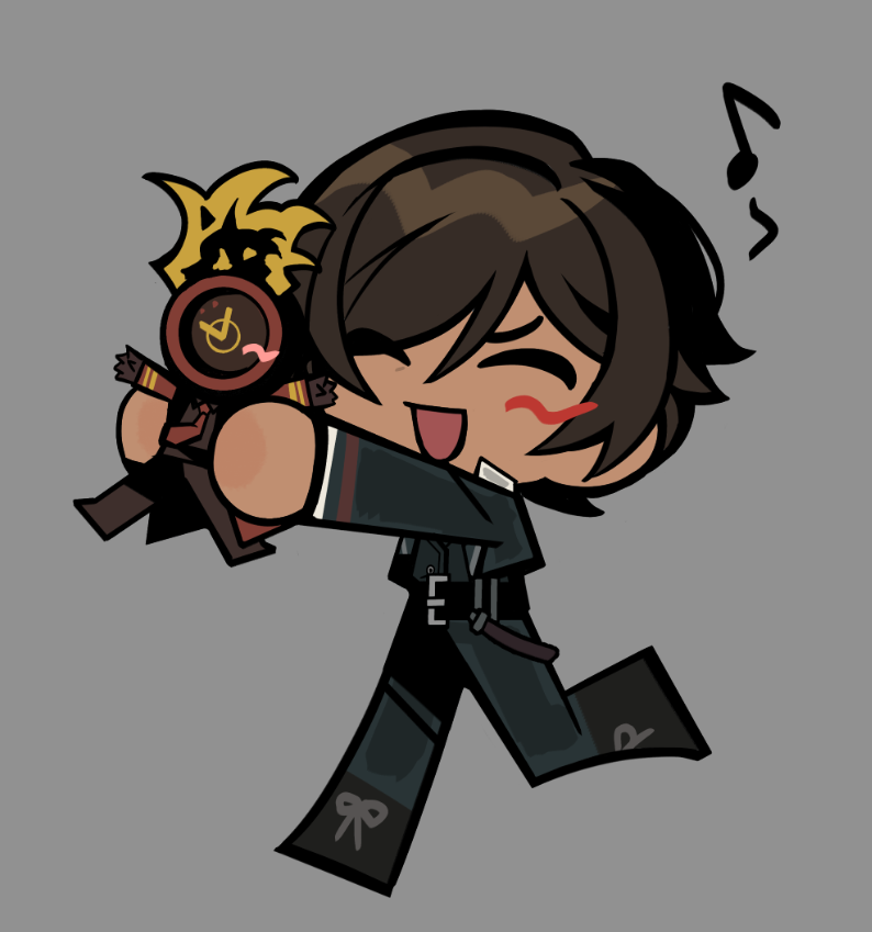 Safebooru - 1girl ^ ^ belt black belt black jacket black pants brown ...