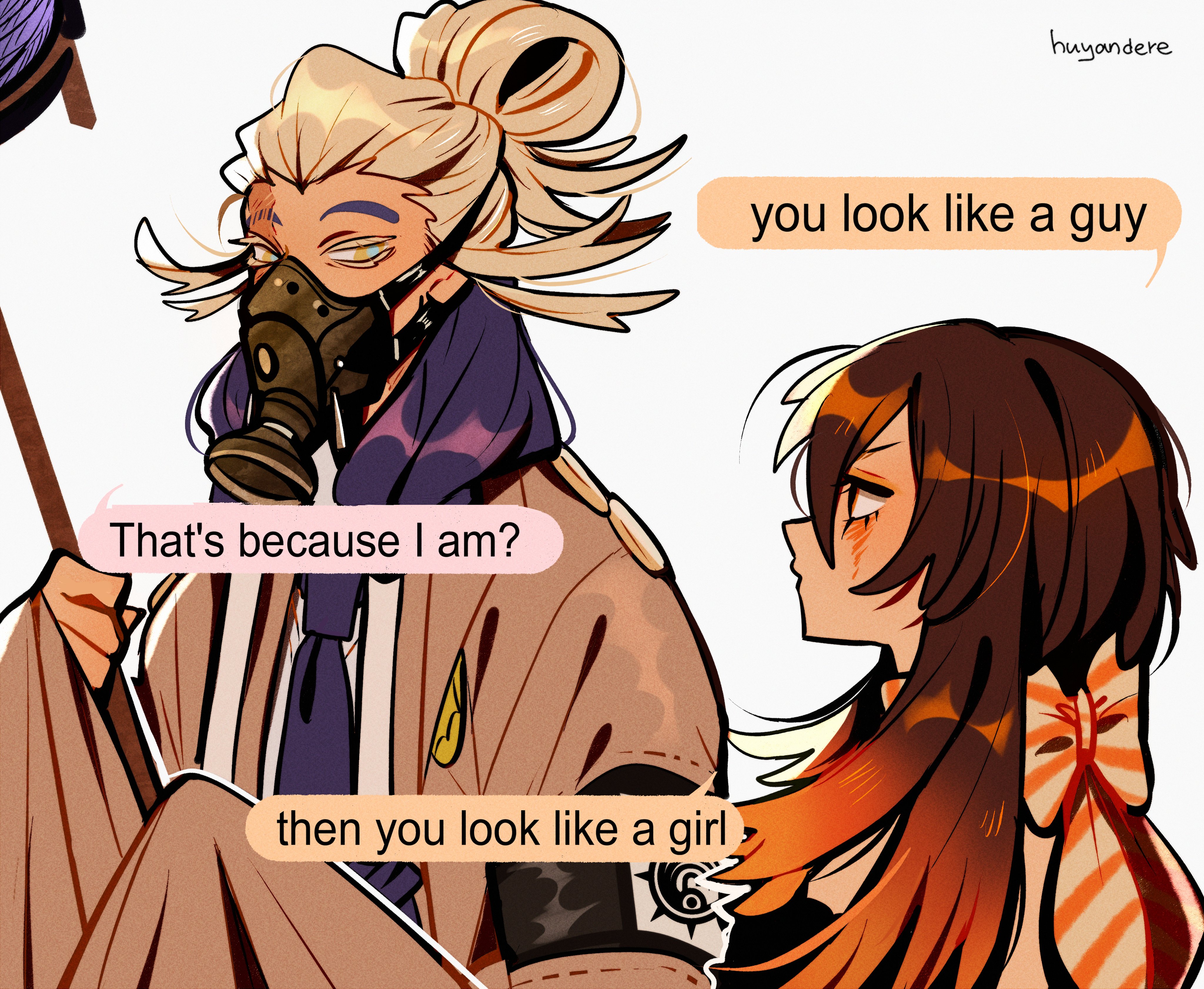 Safebooru - 1boy 1girl absurdres amo empool blue hair bow brown hair ...