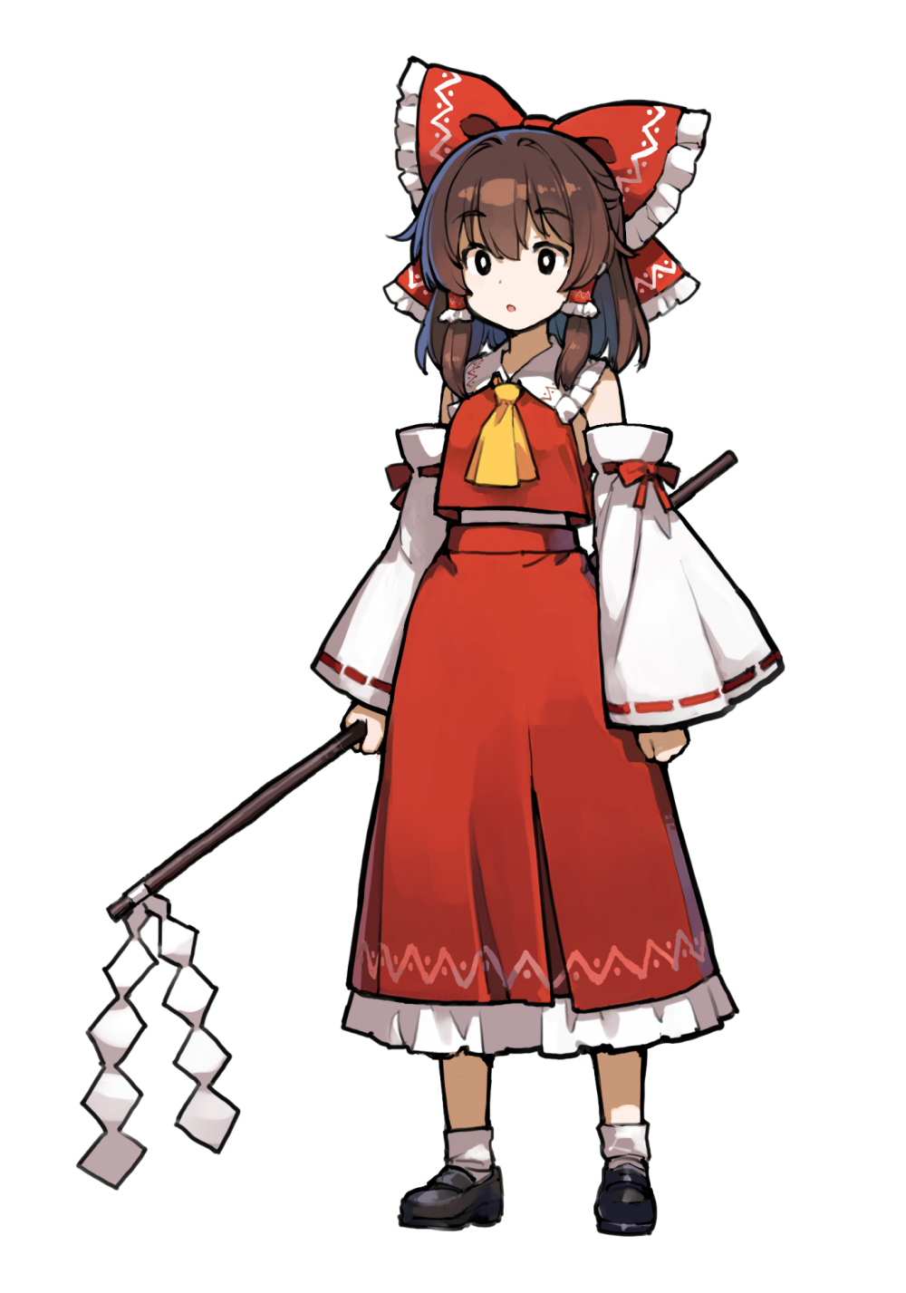 Safebooru - 1girl asakura maru ascot bare shoulders black eyes black ...