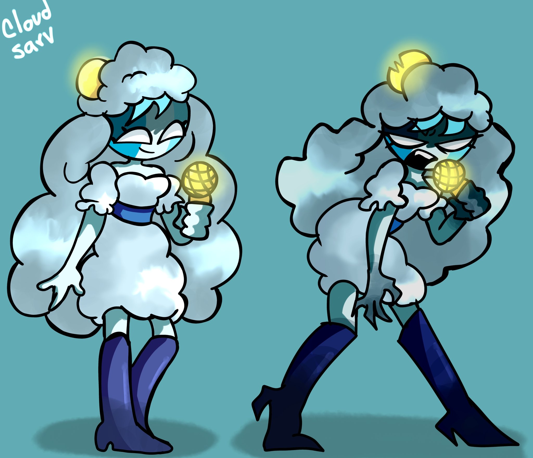 Safebooru - 1girl alternate universe banana3 blue background boots ...