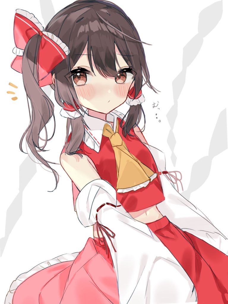 Safebooru - 1girl :/ alternate hairstyle ascot bangs bare shoulders ...