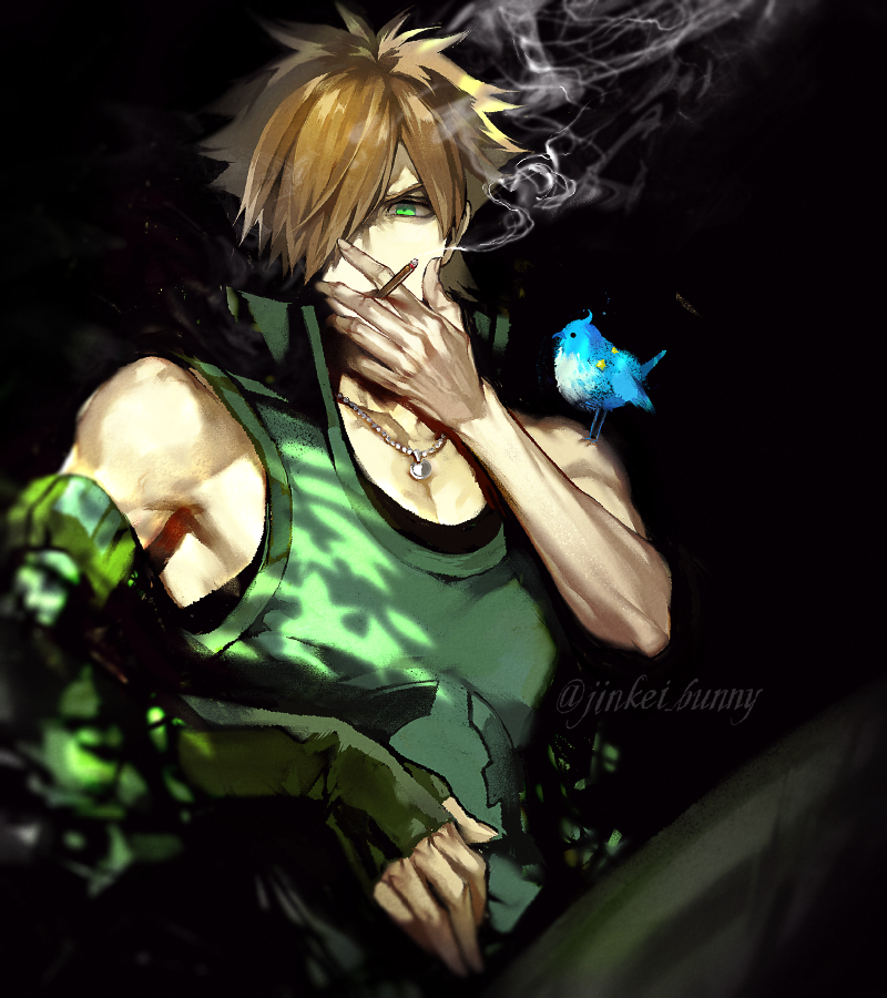 Safebooru - 1boy bangs bird blue bird bluebird cigarette fate/grand ...