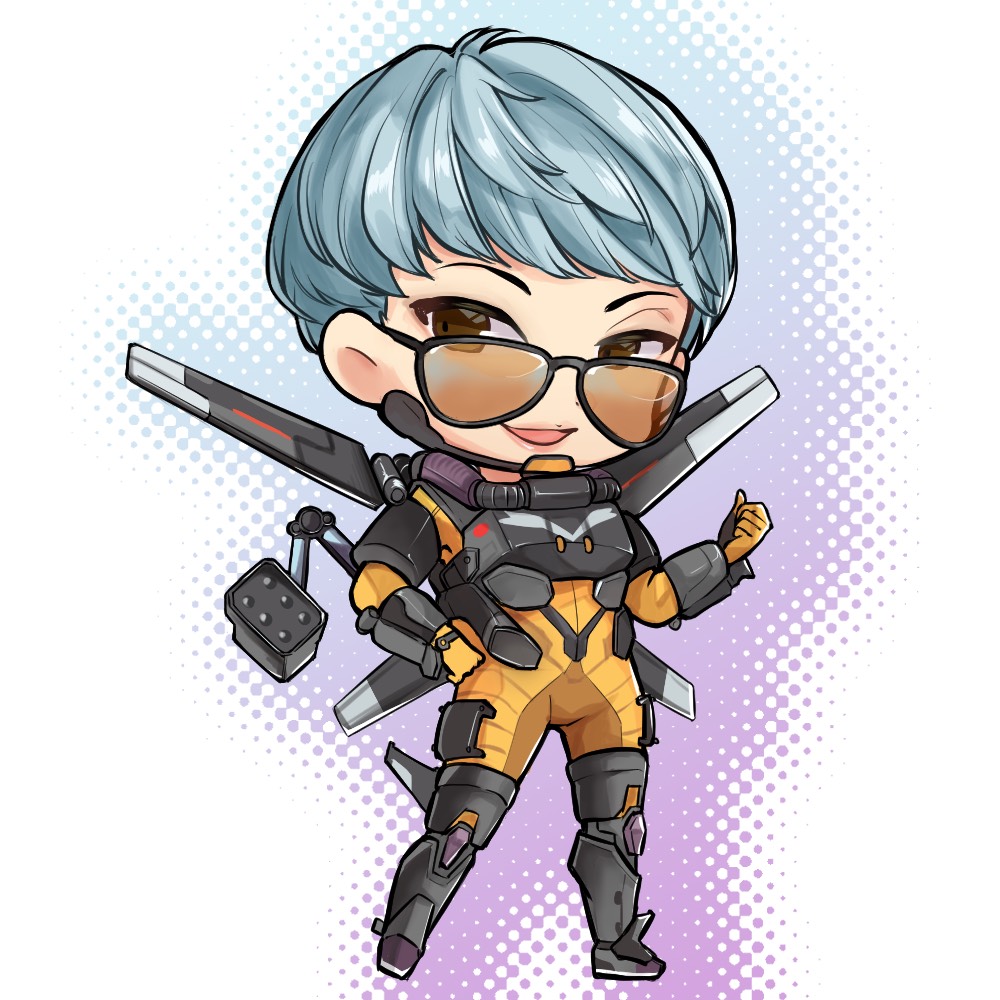 Safebooru - animification apex legends boots brown eyes chibi clenched ...