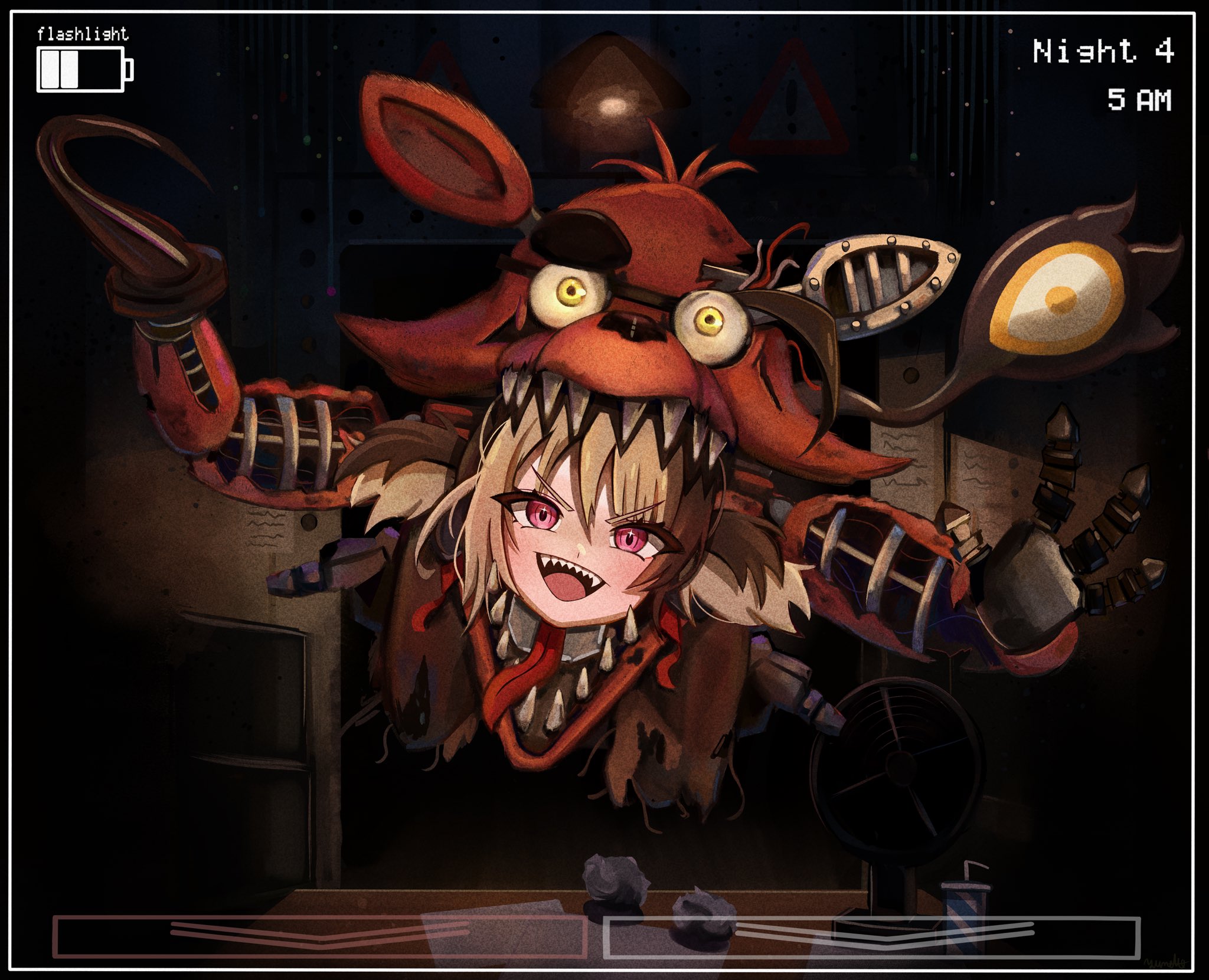 Safebooru - 1girl battery indicator blonde hair brown hair crumpled ...