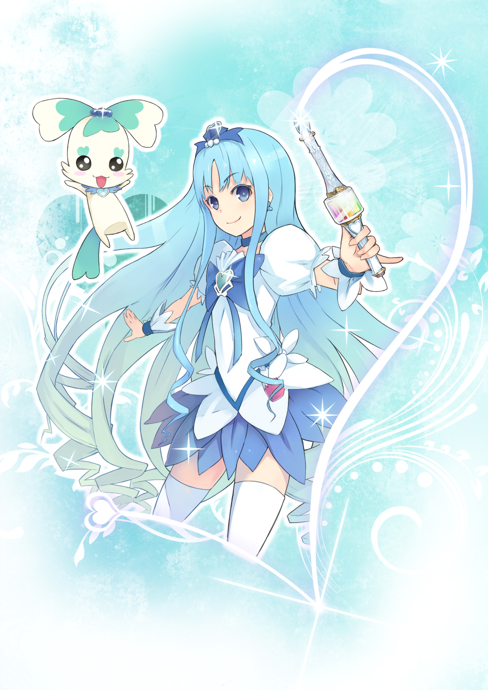 Safebooru - blue blue eyes blue hair coffret (heartcatch precure!) cure ...