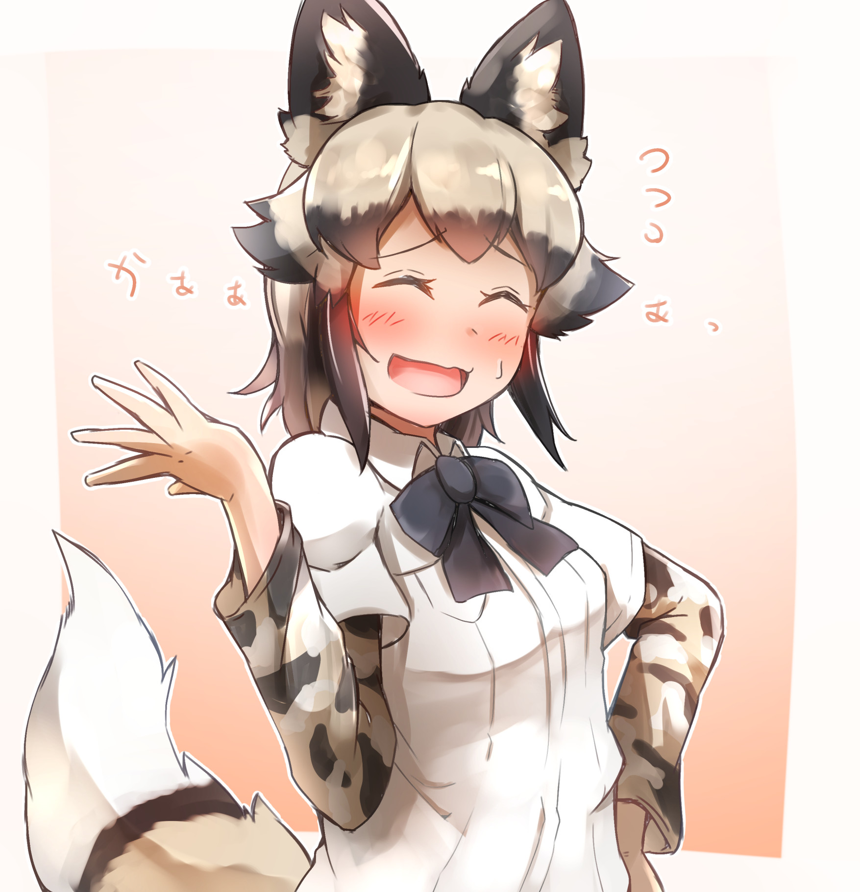 Safebooru - 1girl ^ ^ african wild dog (kemono friends) african wild dog print animal ear fluff ...