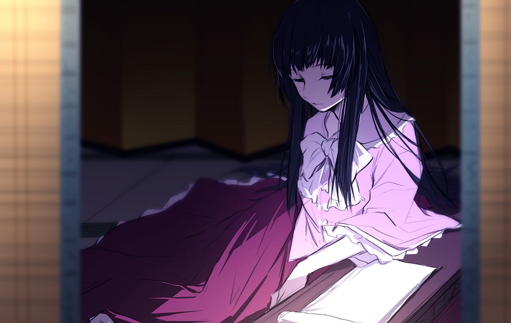 Safebooru - 1girl bangs black eyes black hair blunt bangs bow bowtie closed mouth collared shirt ...