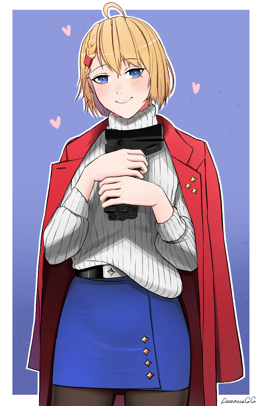 Safebooru - 1girl acr (girls' frontline) artist name bangs belt black belt black legwear blonde ...