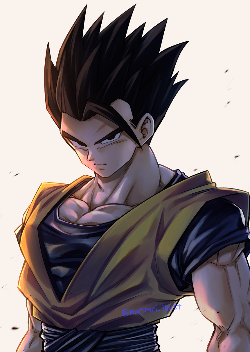 Safebooru - 1boy black eyes black hair dragon ball dragon ball z frown ...