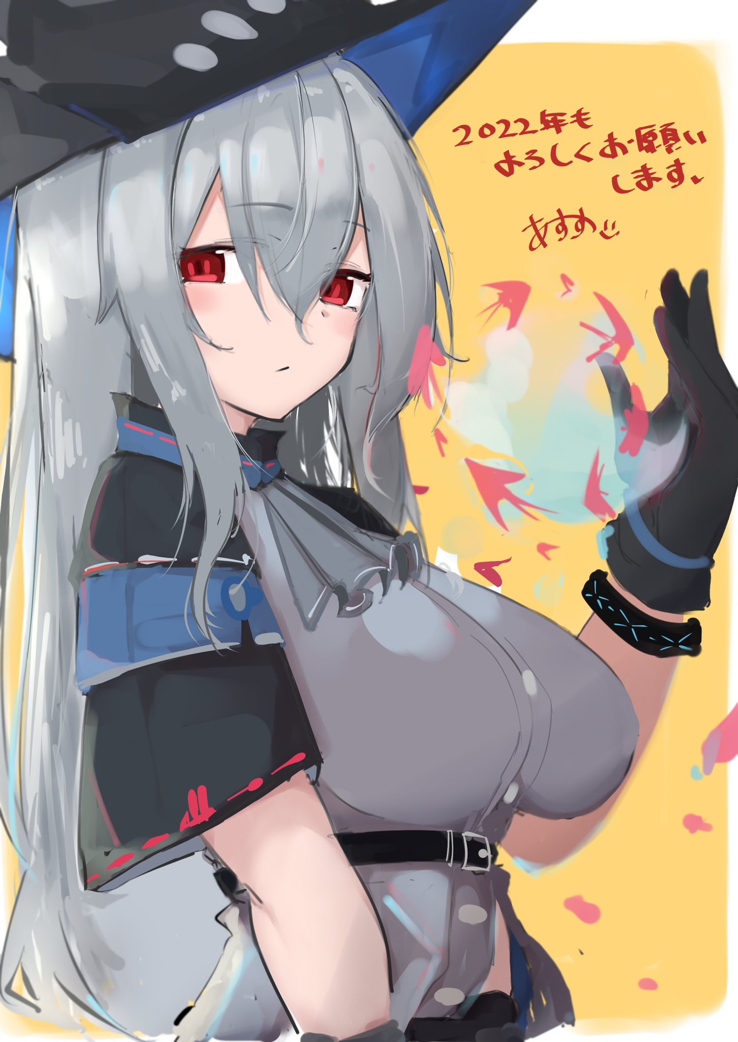 Safebooru - 1girl arknights ascot asususususu bangs belt belt buckle black gloves black headwear ...