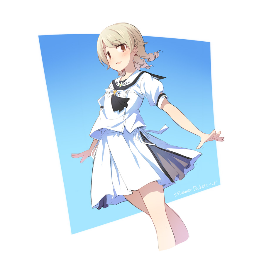 Safebooru - 1girl arms at sides blush brown eyes commentary request ...