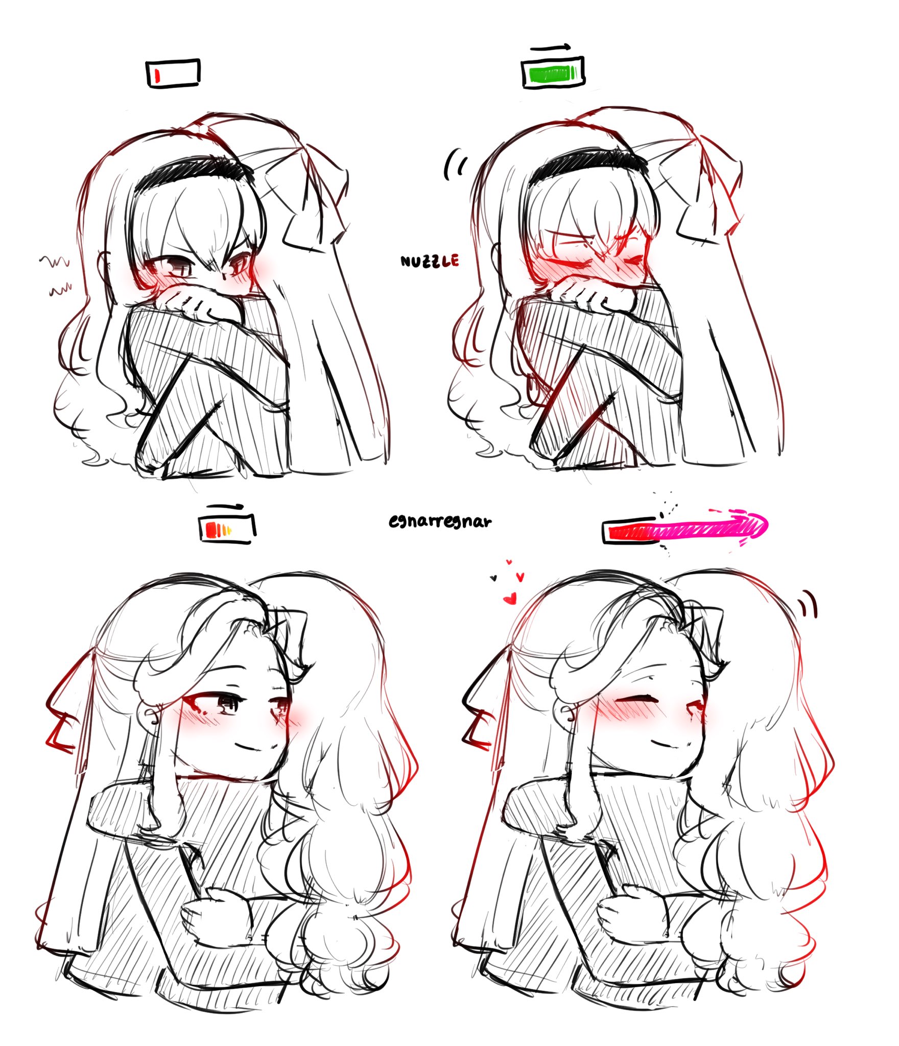 Safebooru - 2girls arm around neck artist name blush closed eyes closed ...