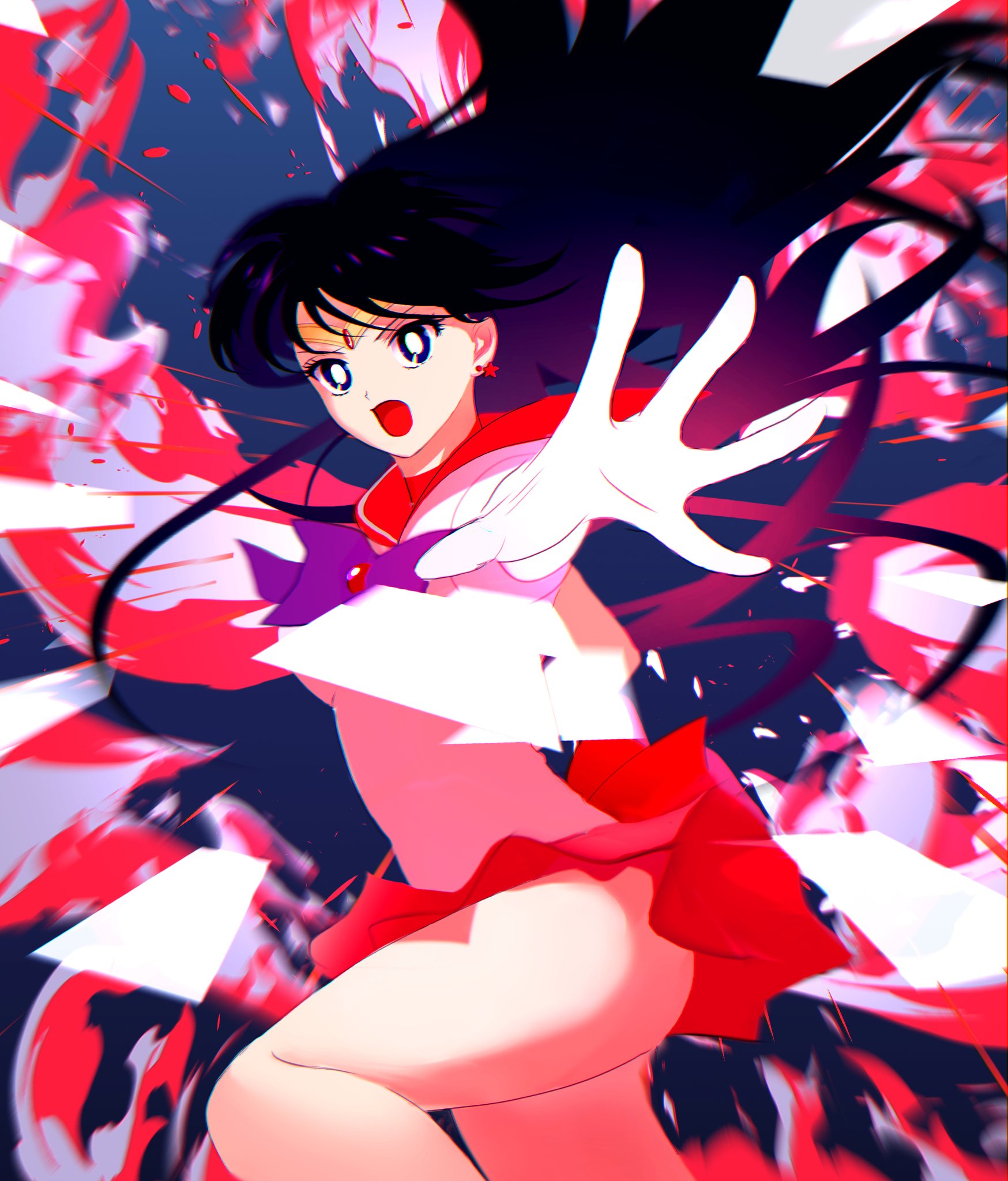 Safebooru - 1girl bishoujo senshi sailor moon black hair bow choker commentary request earrings ...