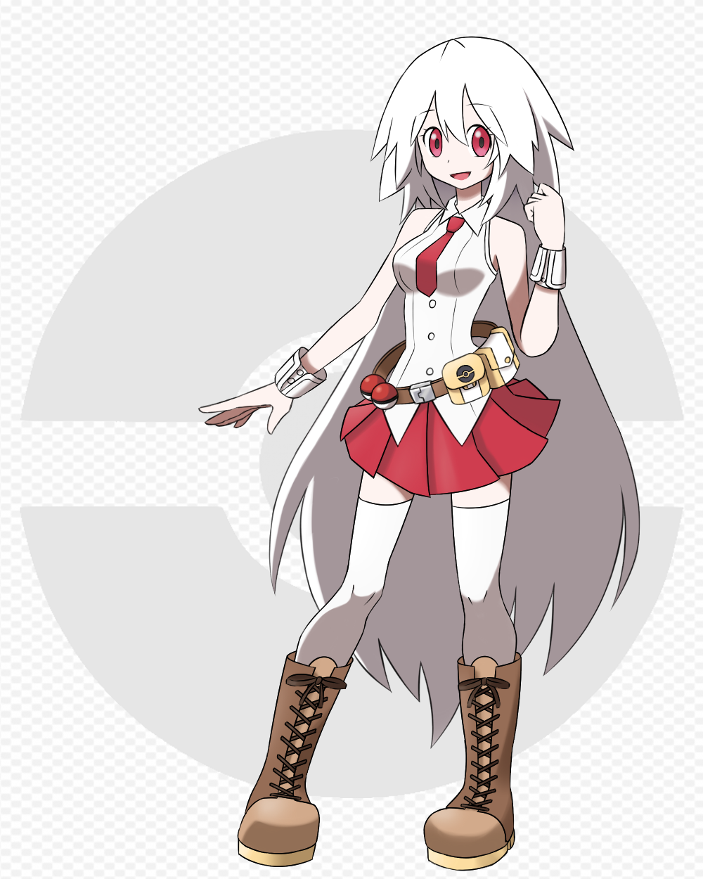 Safebooru - 1girl albino bangs belt belt buckle belt pouch boots buckle ...