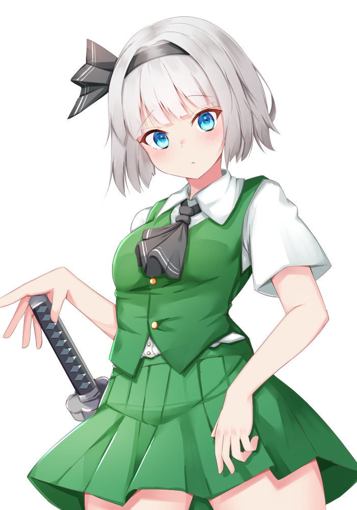 Safebooru - 1girl black hairband black ribbon blue eyes blush closed mouth collared shirt cowboy ...