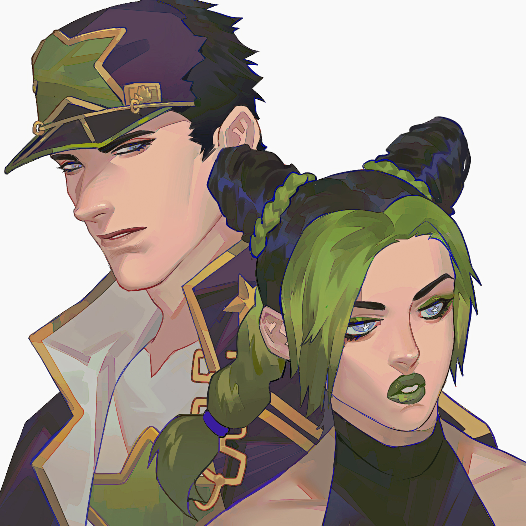 Safebooru - 1boy 1girl black hair blue eyes braid double bun father and ...