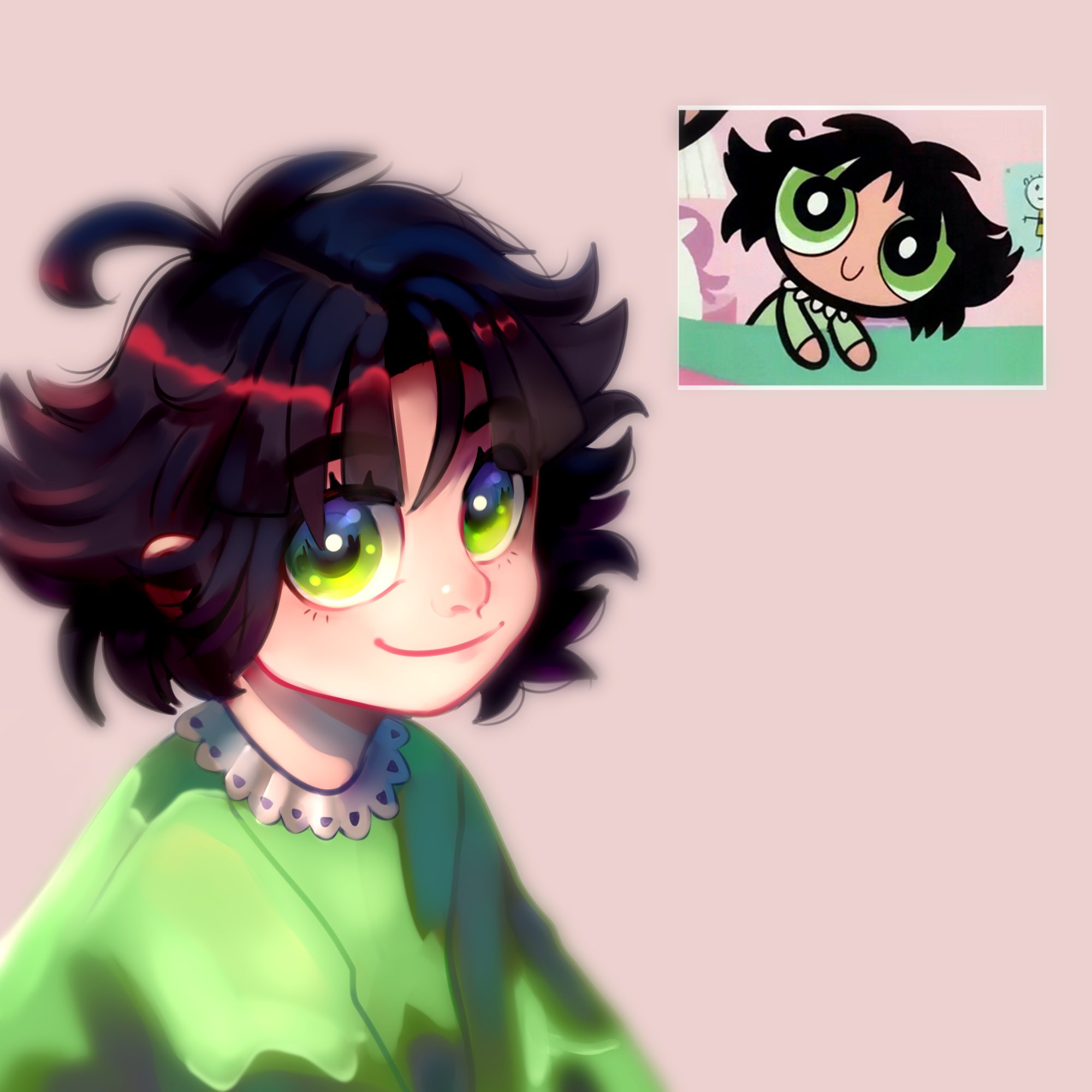 Safebooru - 1girl black hair bright pupils buttercup (ppg) buttercup ...
