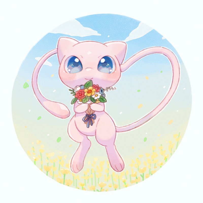 Safebooru - blue eyes blush border bouquet closed mouth commentary ...