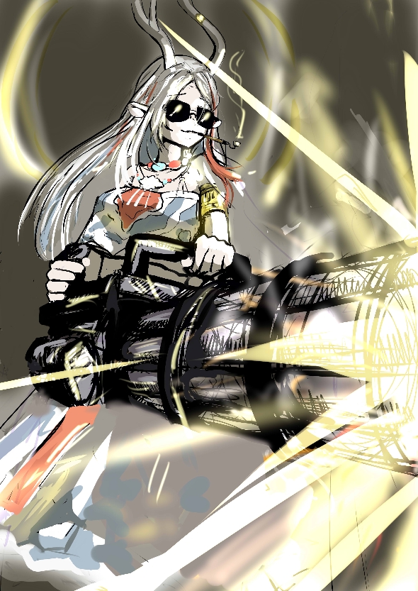 Safebooru - 2girls a deer of nine colors antlers arknights armlet bangs chinese commentary ...