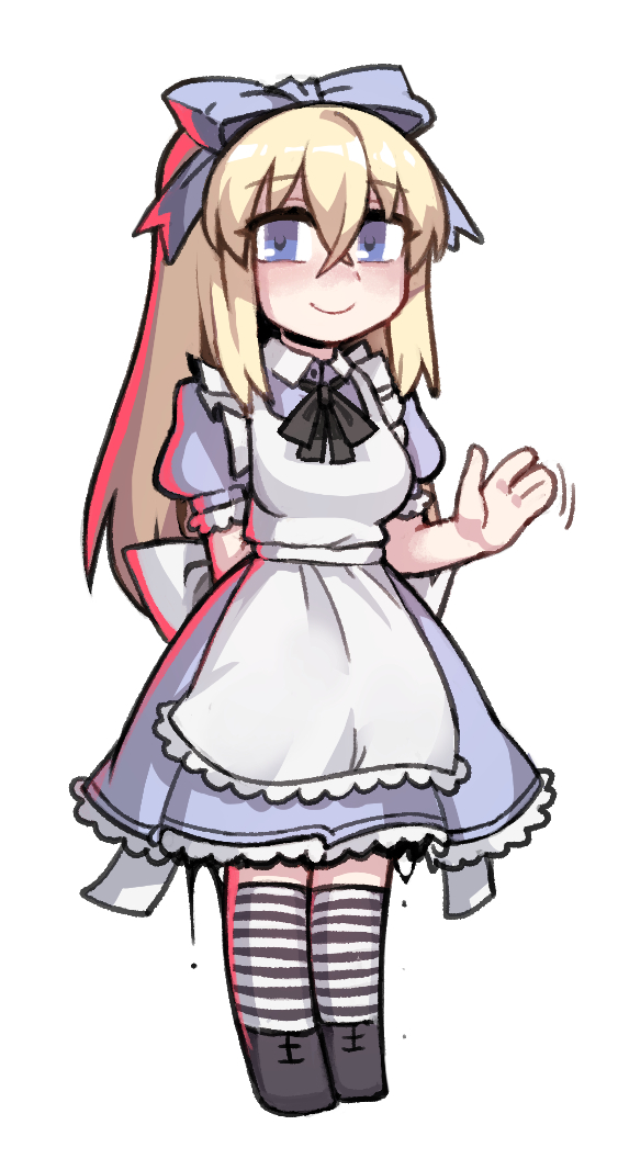 Safebooru - 1girl alice (black souls) apron arm behind back bangs black bow black footwear black ...