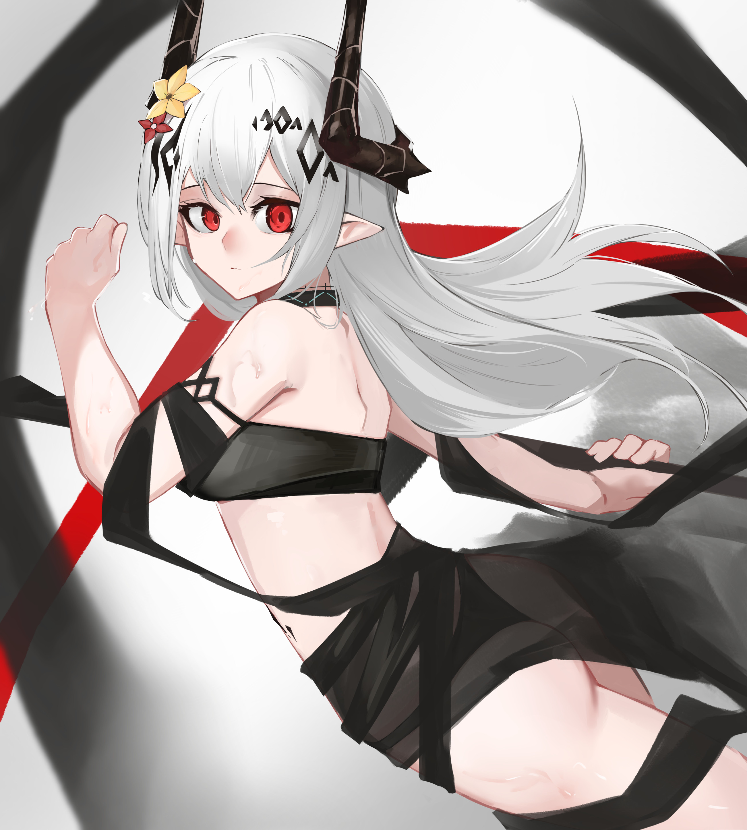 Safebooru - 1girl absurdres ao oni (onioni-aoi) arknights armlet ass bangs bare shoulders closed ...