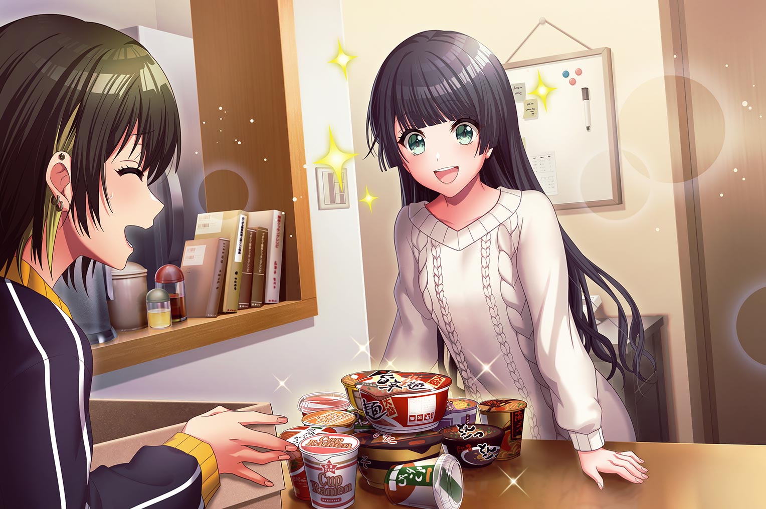 Safebooru - blush d4dj dress green eyes long hair purple hair smile togetsu rei | 3810865