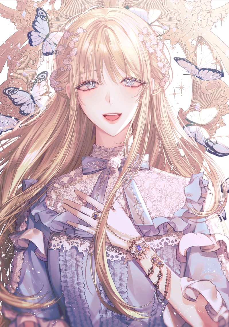 Safebooru 1girl Bangs Blonde Hair Blunt Bangs Bow Bracelet Braid Bug 5210