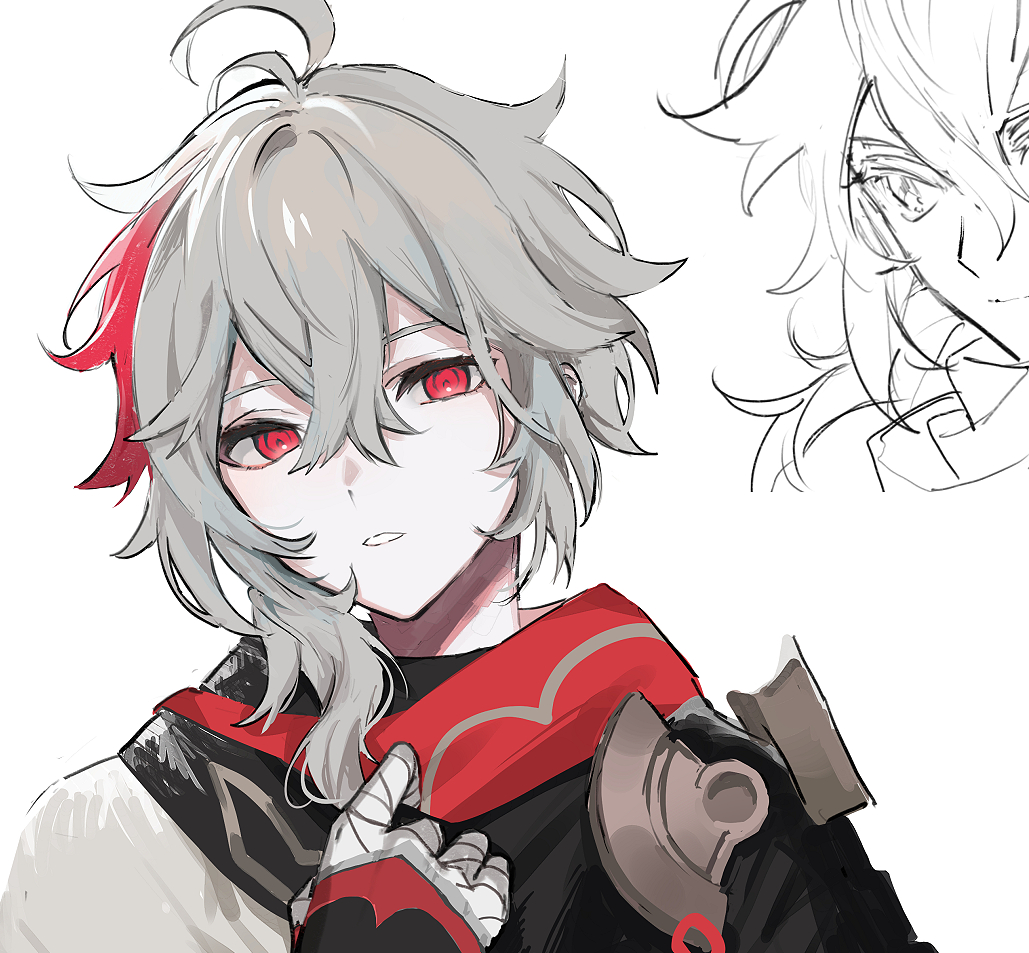 Safebooru - 1boy ahoge bandaged arm bandages bishounen genshin impact kaedehara kazuha looking ...