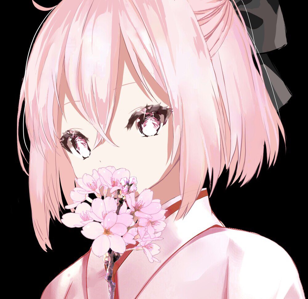 Safebooru - 1girl absurdres ahoge bangs black bow blonde hair bow cherry blossoms craz yza day ...
