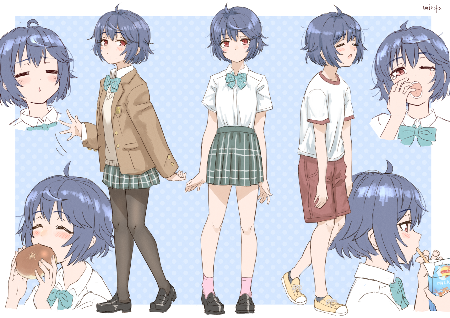 Safebooru - 1girl ankle socks bangs black footwear black hair black legwear blazer blue ...