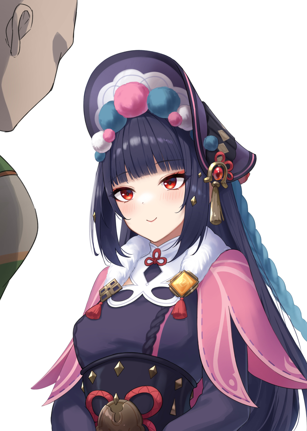 Safebooru - 1boy 1girl bald bangs black hair blue hair blunt bangs ...