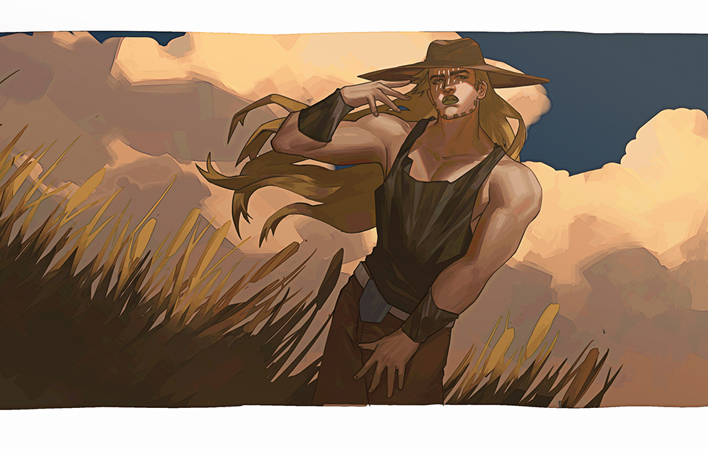 Safebooru - 1boy alternate costume bare shoulders biceps blonde hair ...