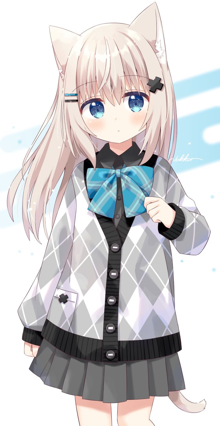 Safebooru - 1girl animal ear fluff animal ears argyle argyle jacket bangs black shirt black ...