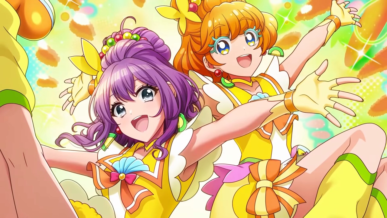 Safebooru - 2girls :d artist request bare arms blue eyes blush bow bubble skirt choker colored ...