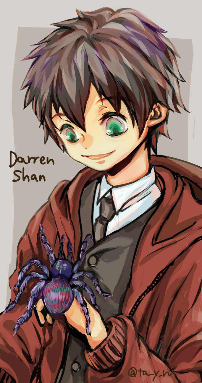 Safebooru - 1boy black hair bug darren shan green eyes highres jacket ...
