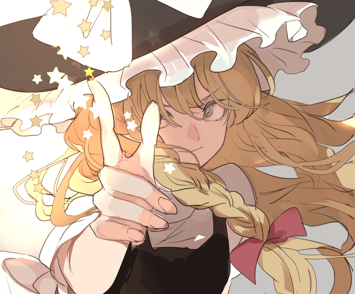 Safebooru - 1girl apron bangs black headwear black skirt black vest blonde hair blunt bangs ...