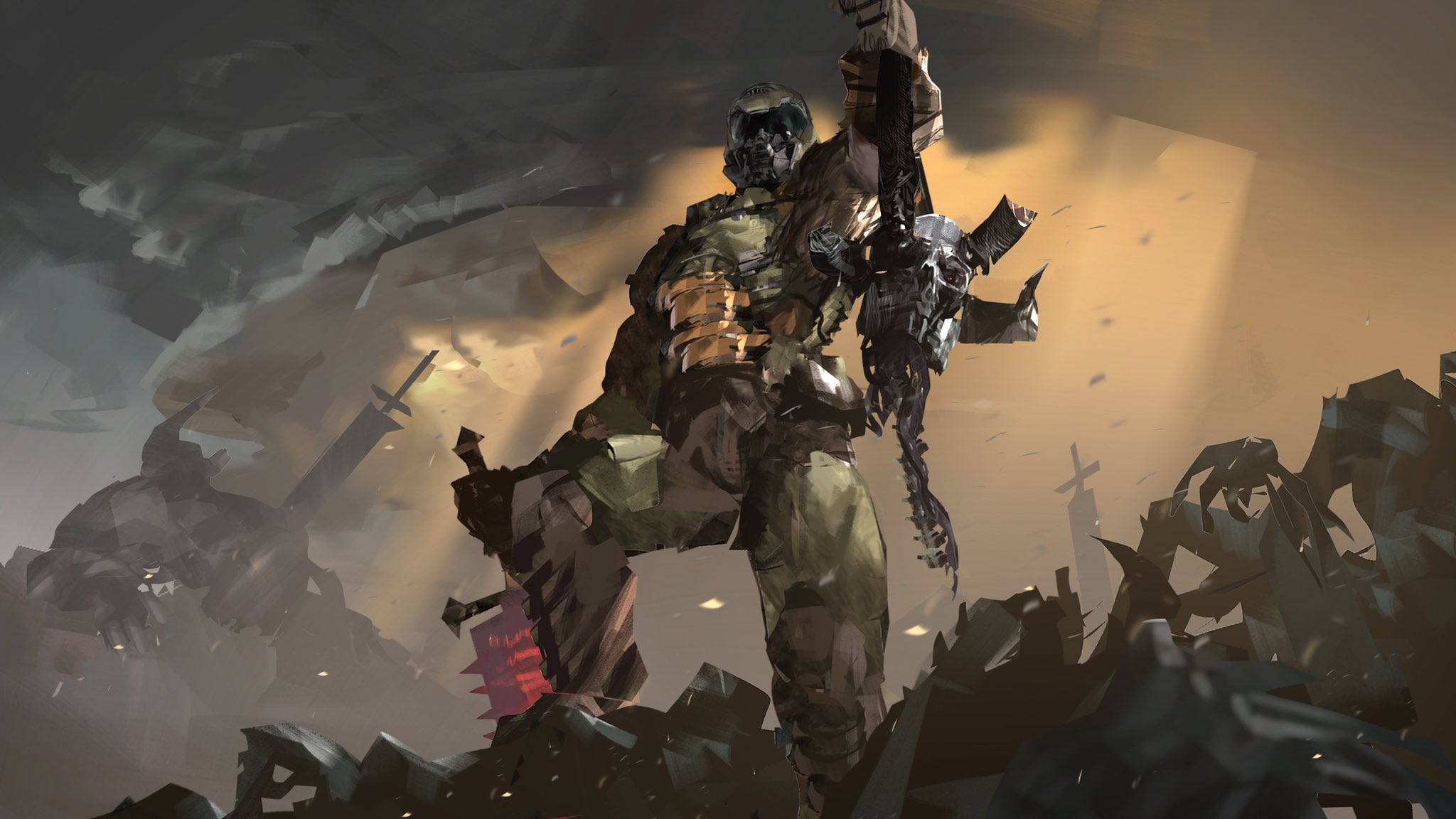 Safebooru - 1boy crucible (doom) doom (series) doom eternal doomguy ...