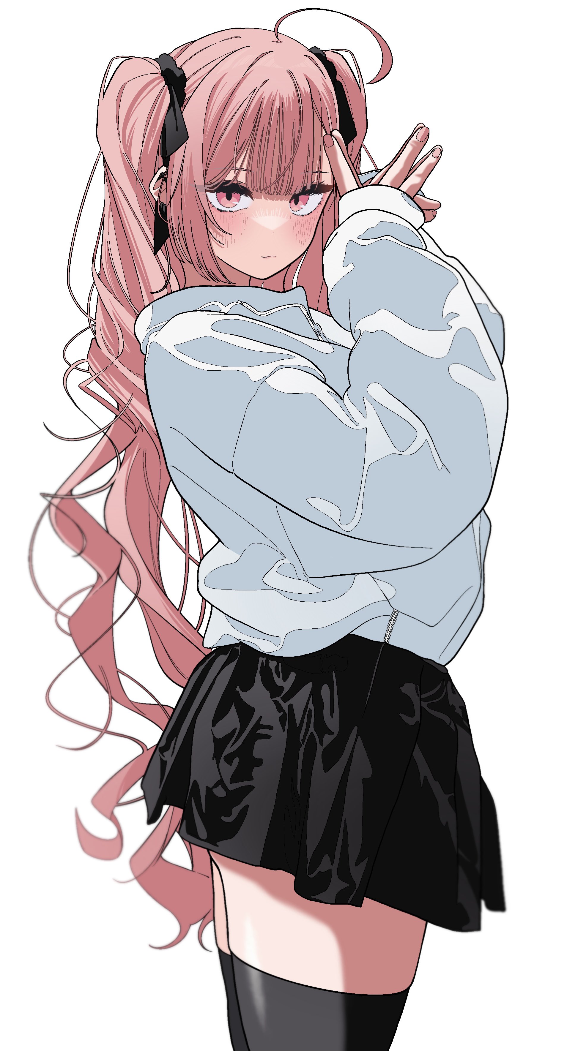 Safebooru - 1girl absurdres bangs black legwear black skirt blunt bangs ...