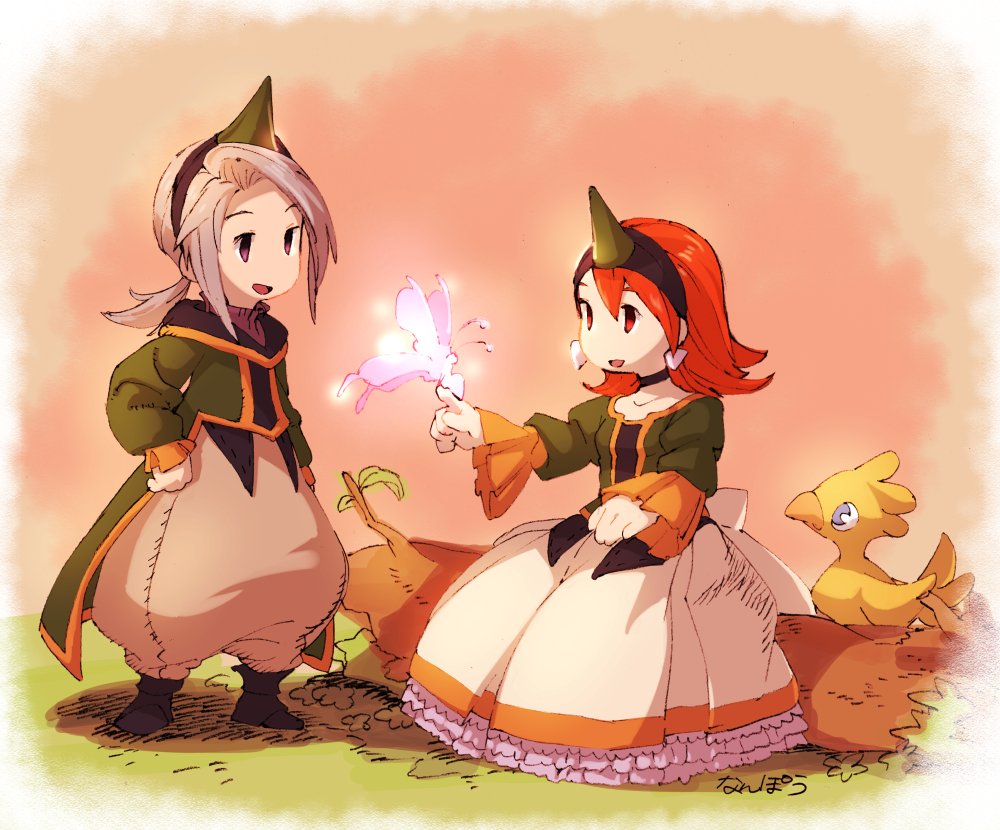 Safebooru - 1boy 1girl chocobo dress earrings final fantasy final ...