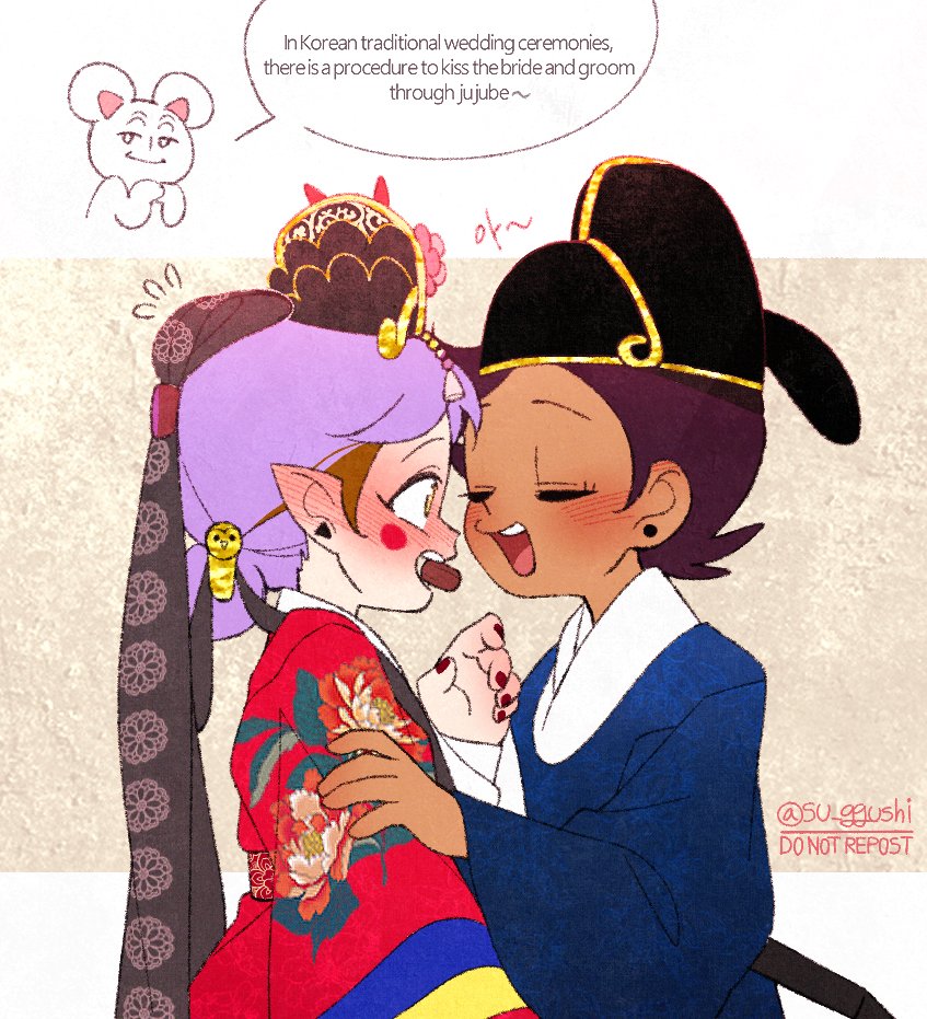 Safebooru - 2girls amity blight blush brown hair closed eyes commentary request ear blush ...