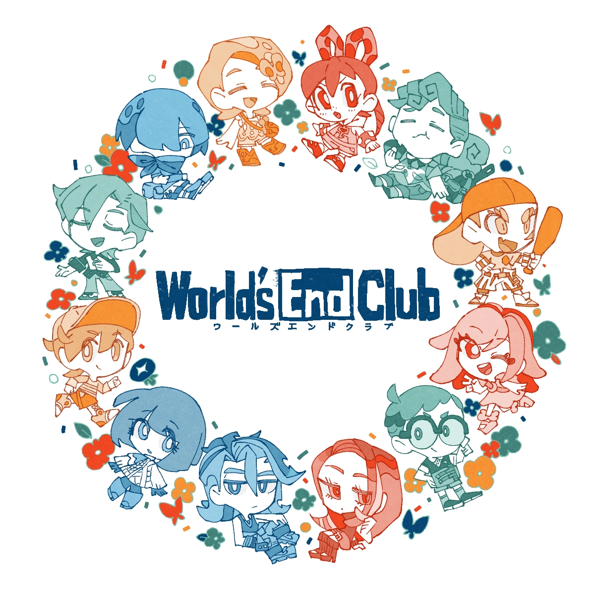 Safebooru - 6+boys 6+girls aniki (world's end club) backpack backwards ...