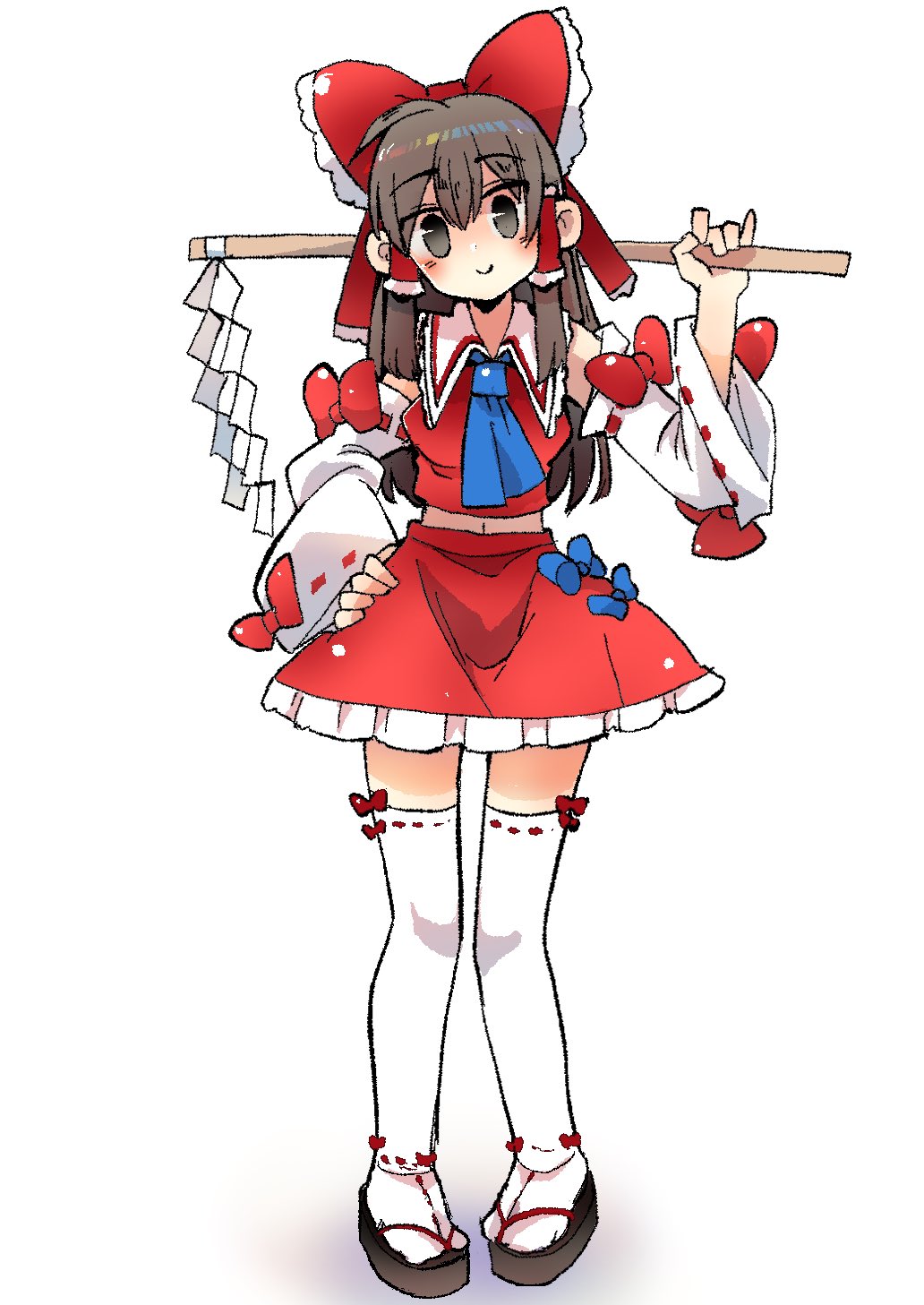Safebooru - armpits bow brown eyes brown hair collar detached sleeves ...