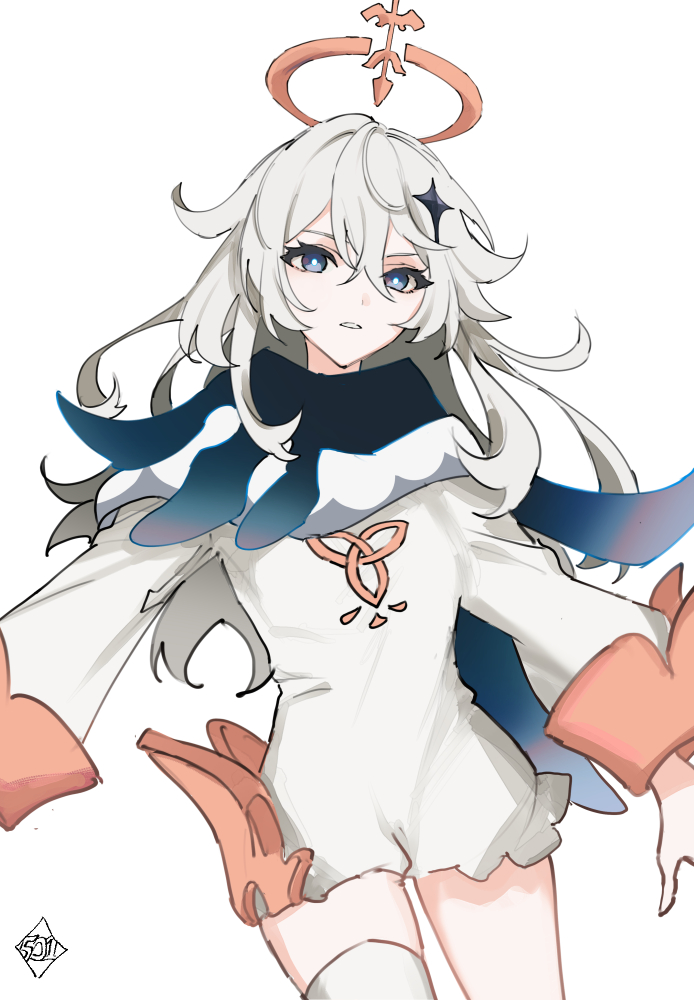 Safebooru - 1girl bangs black scarf blue eyes dress genshin impact hair ...