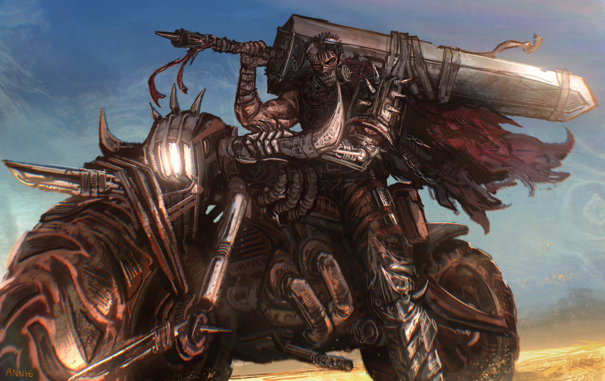 Safebooru - 1boy alternate universe anniechromes armor bangs berserk ...