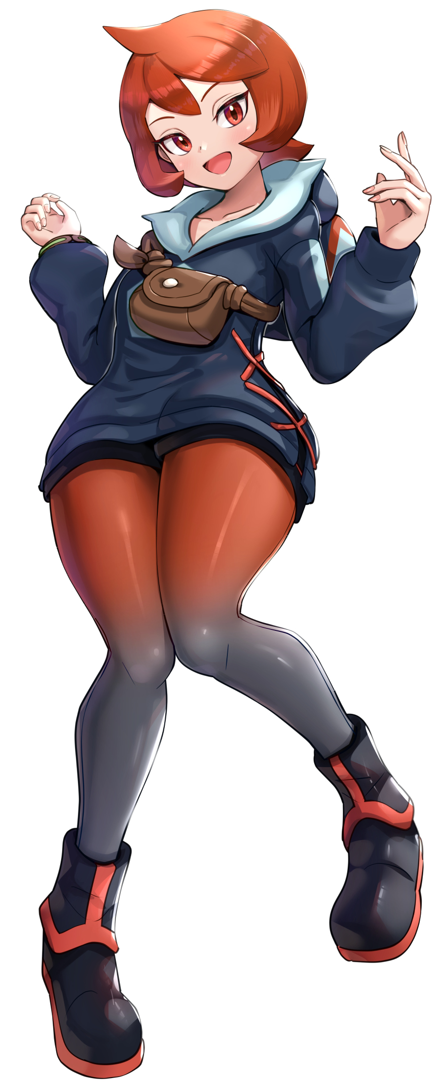 Safebooru - 1girl :d ahoge arezu (pokemon) black footwear boots brown bag full body galaxy ...