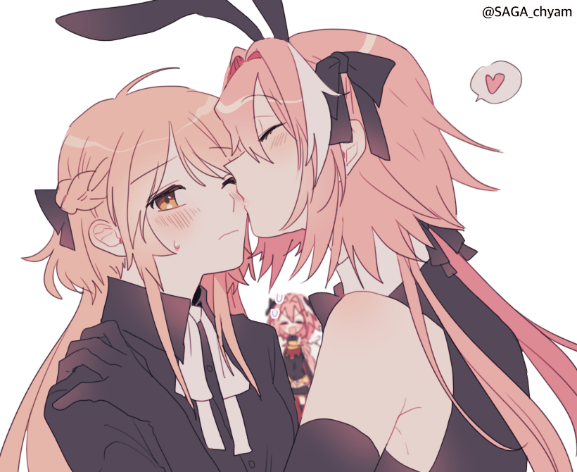 Safebooru - 1boy 1girl astolfo (fate) blonde hair blush braid fang fate/apocrypha fate/grand ...
