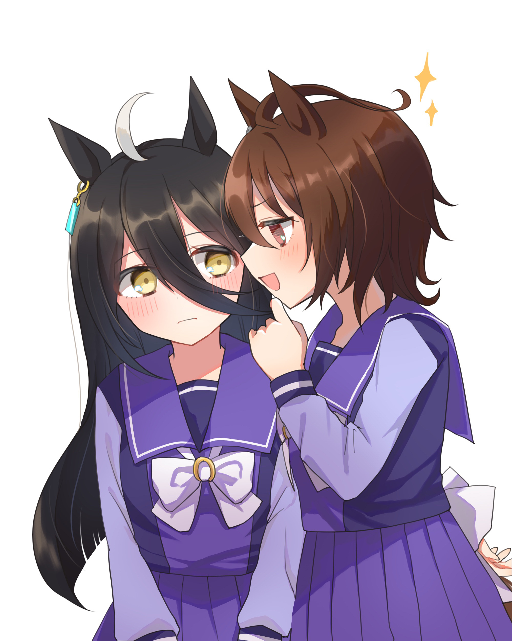 Safebooru - 2girls :d absurdres agnes tachyon (umamusume) ahoge animal ears arm behind back ...
