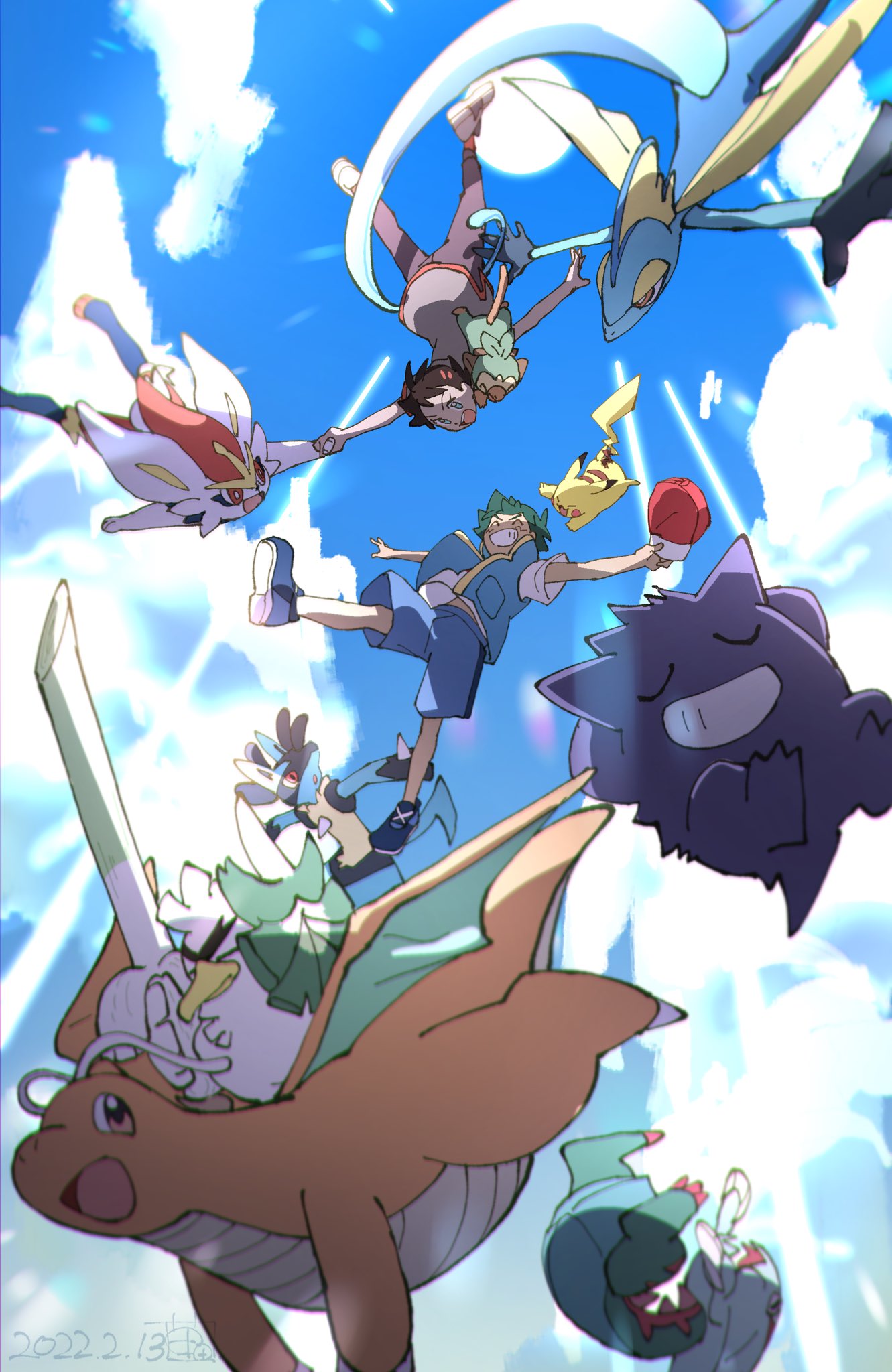 Safebooru - 2boys ^ ^ ash ketchum blue jacket blurry brown hair ...