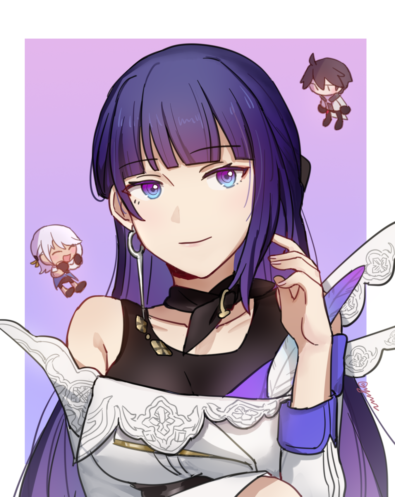 Safebooru - 1girl bangs bare shoulders border carole peppers chibi doll ...